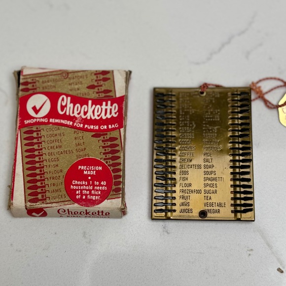 Checkette | Kitchen | Vintage Checkette Shopping Reminder Purse Bag ...